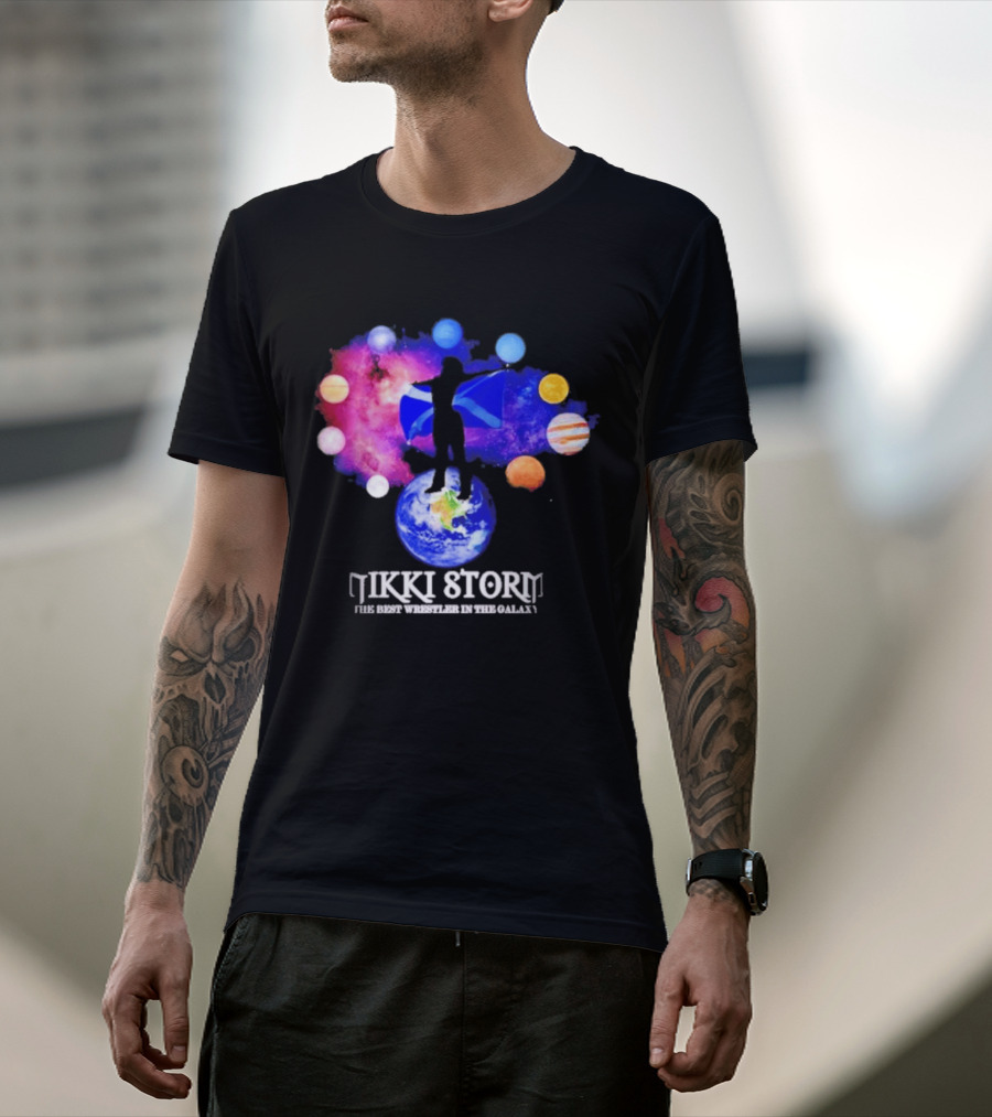 Nikki Storm Best Wrestler Galaxy Scotland Planets Cosmic Flag T-Shirt