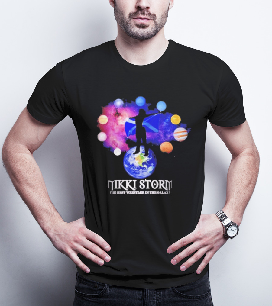 Nikki Storm Best Wrestler Galaxy Scotland Planets Cosmic Flag T-Shirt
