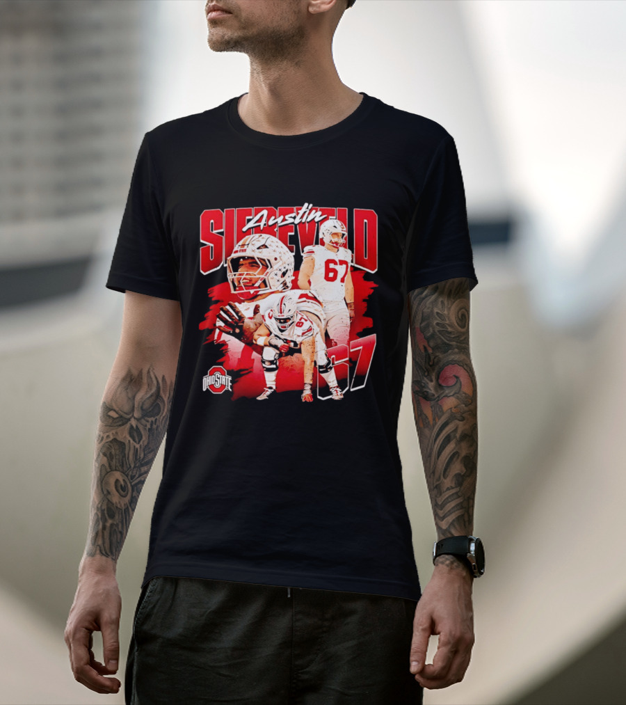 Austin Siereveld 67 Ohio State Buckeyes Football Player T-Shirt