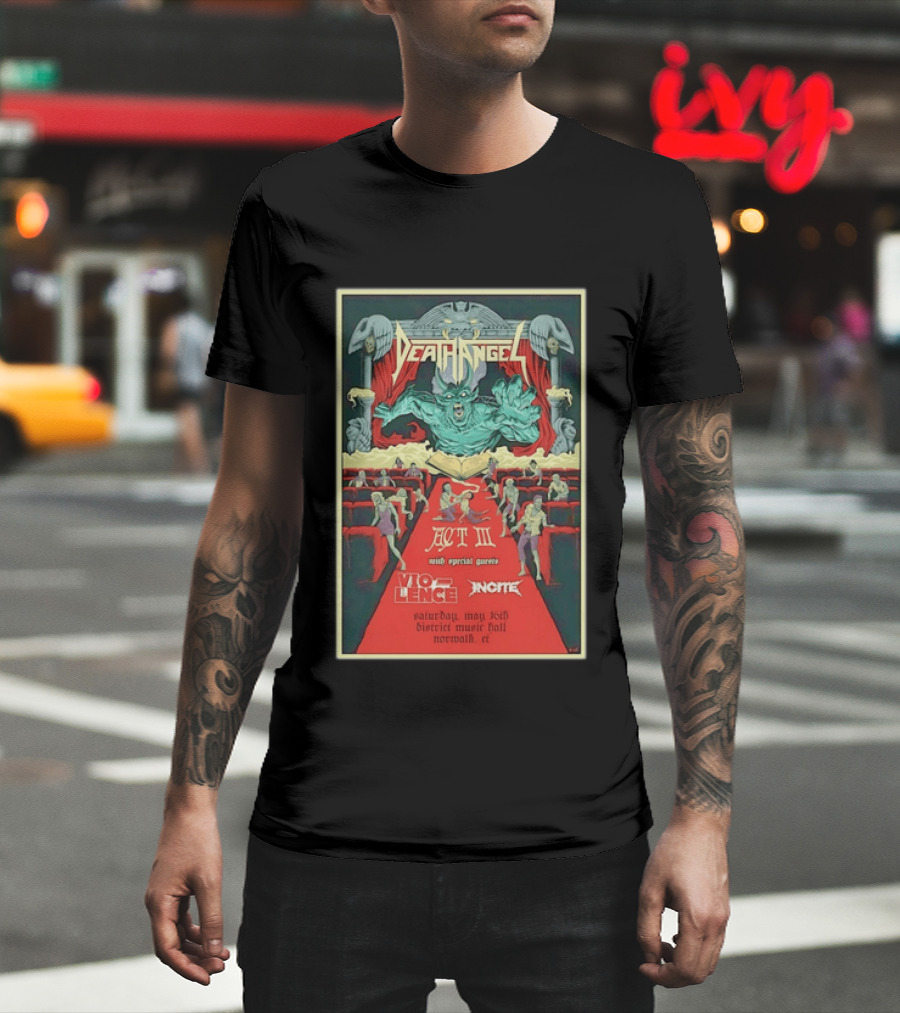Death Angel Act III May 16 2026 Vio Lence Incite District Music Hall Norwalk CT T-Shirt