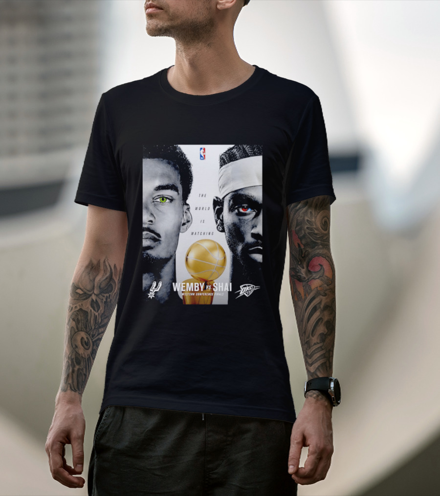 NBA Wemby Vs Shai Western Conference Finals The World Is Ing Spurs Thunder T-Shirt
