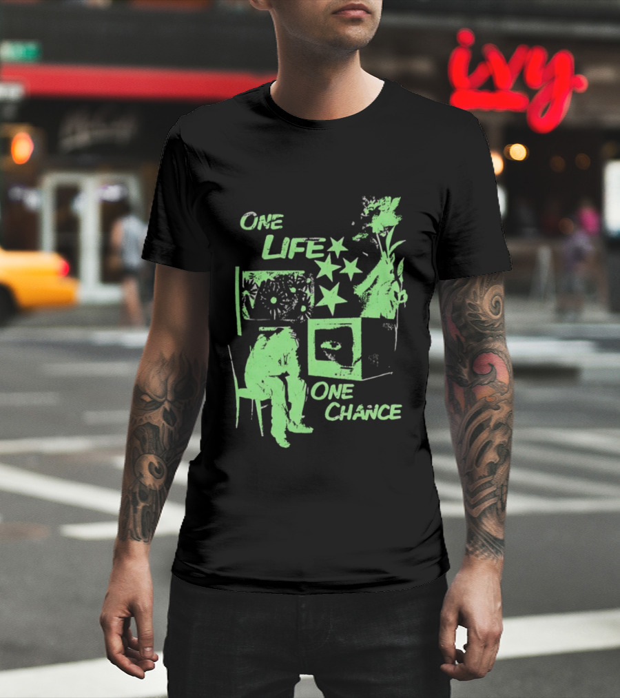 One Life One Chance Stars And Nature With Seated Figure T-Shirt