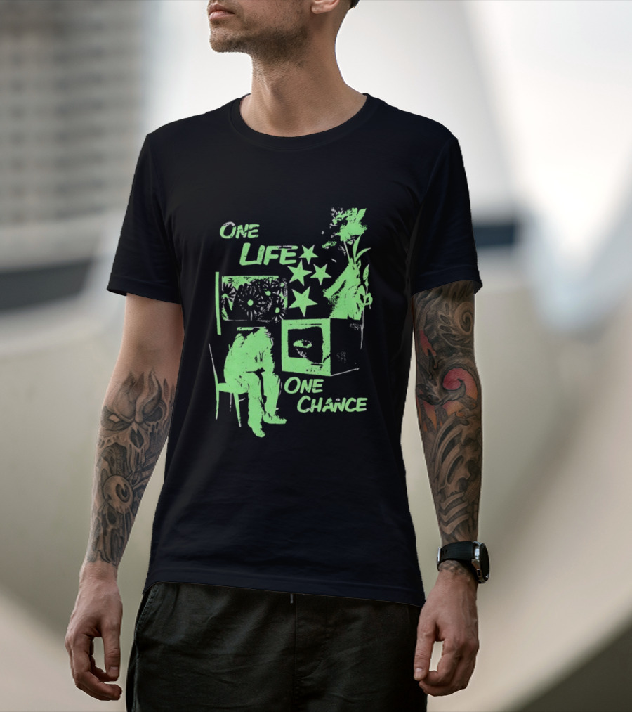One Life One Chance Stars And Nature With Seated Figure T-Shirt
