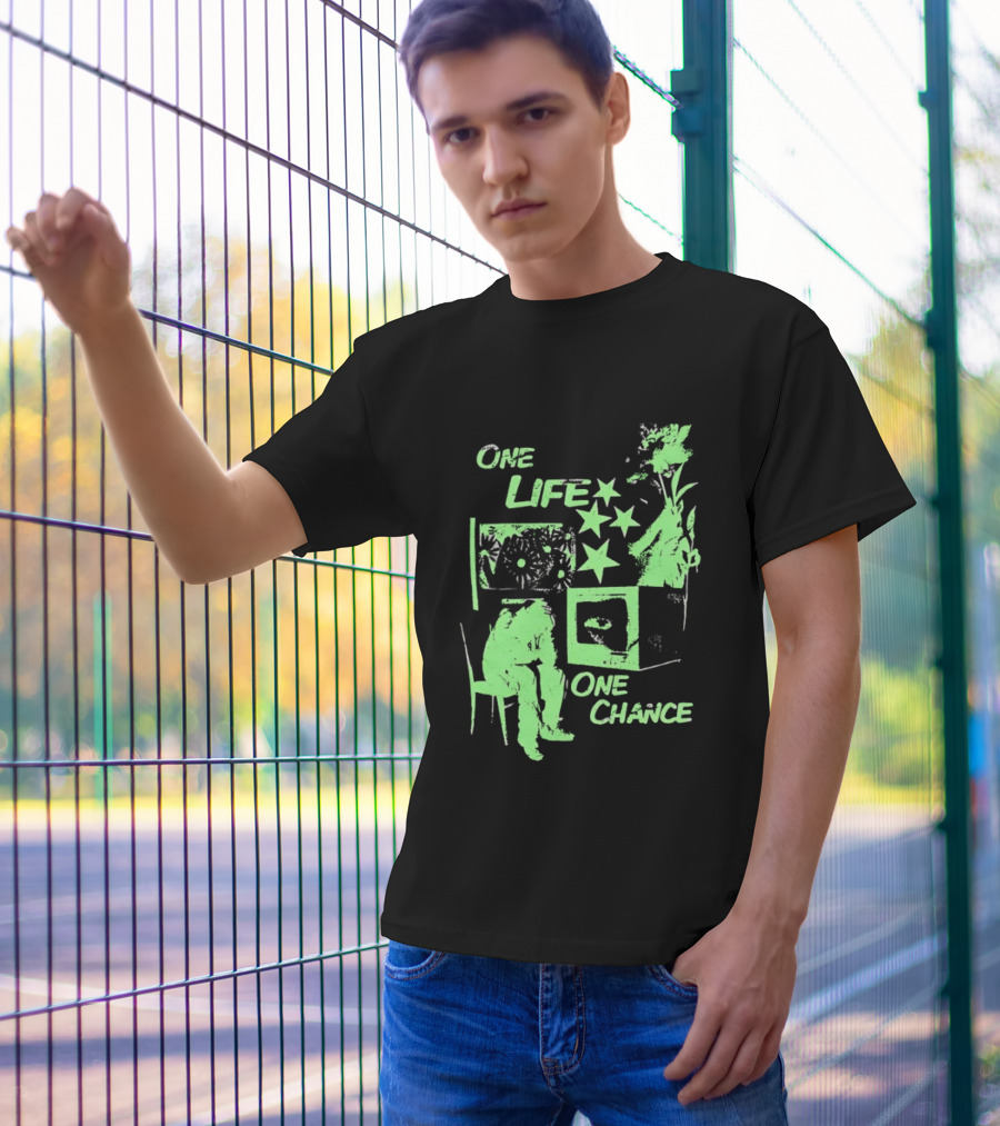 One Life One Chance Stars And Nature With Seated Figure T-Shirt