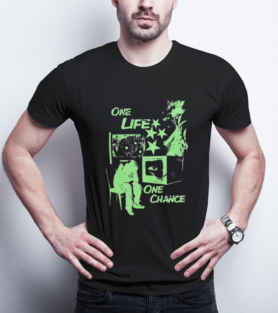One Life One Chance Stars And Nature With Seated Figure T-Shirt