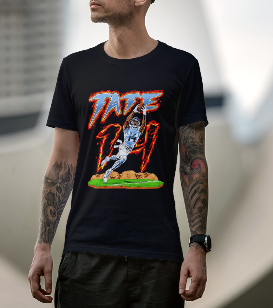 Tennessee Titans Carnell Tate Hand Drawn 17 Football T-Shirt