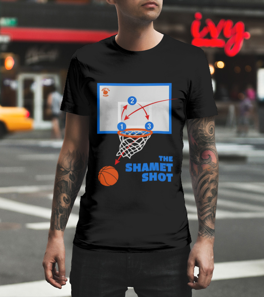 Knicks Fan School The Shamet Shot Diagram New York Knicks T-Shirt