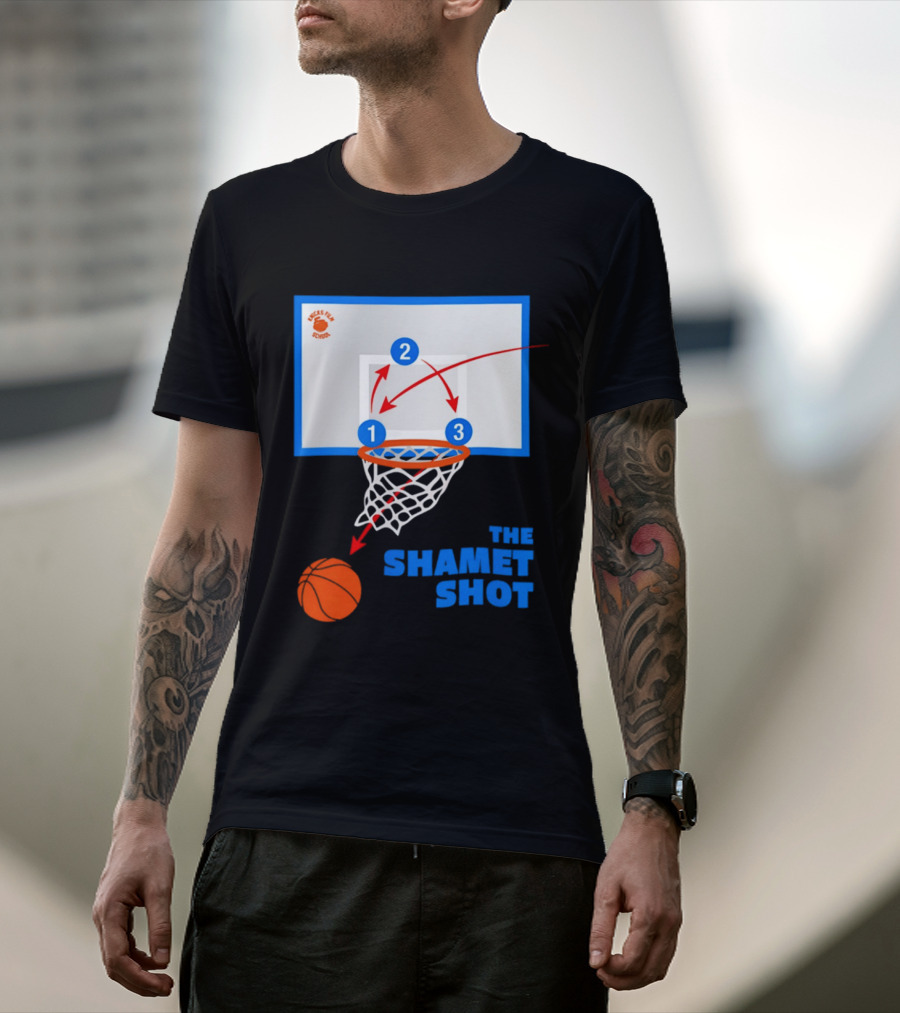 Knicks Fan School The Shamet Shot Diagram New York Knicks T-Shirt
