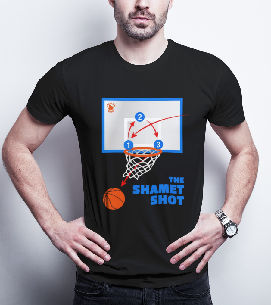 Knicks Fan School The Shamet Shot Diagram New York Knicks T-Shirt