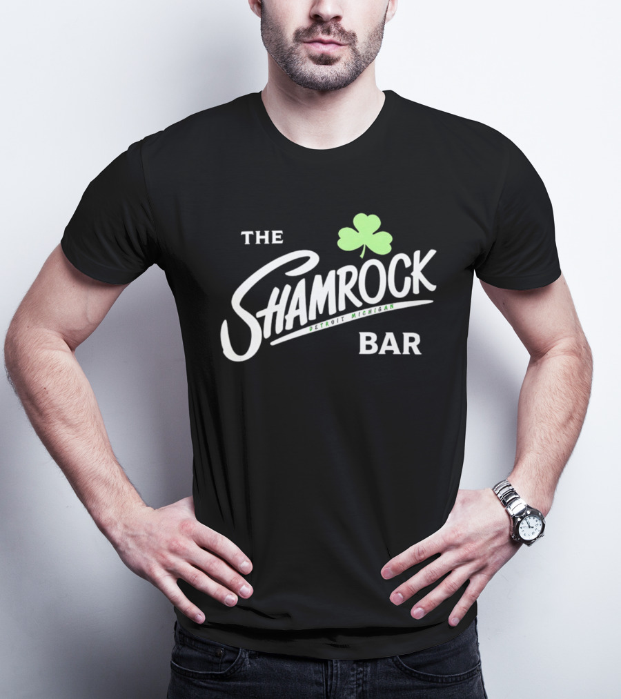 The Shamrock Bar Detroit Michigan Clover T-Shirt