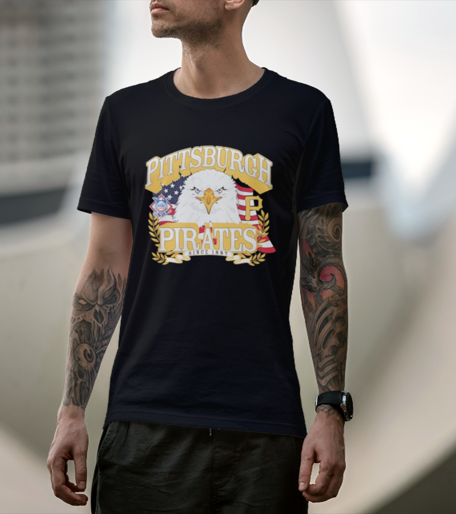 Pittsburgh Pirates National League Eagle America's 250th Anniversary Celebration T-Shirt