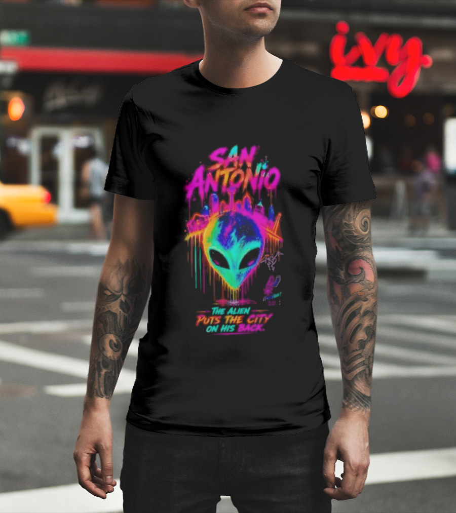 San Antonio Victor Wembanyama Alien Puts The City On His Back T-Shirt