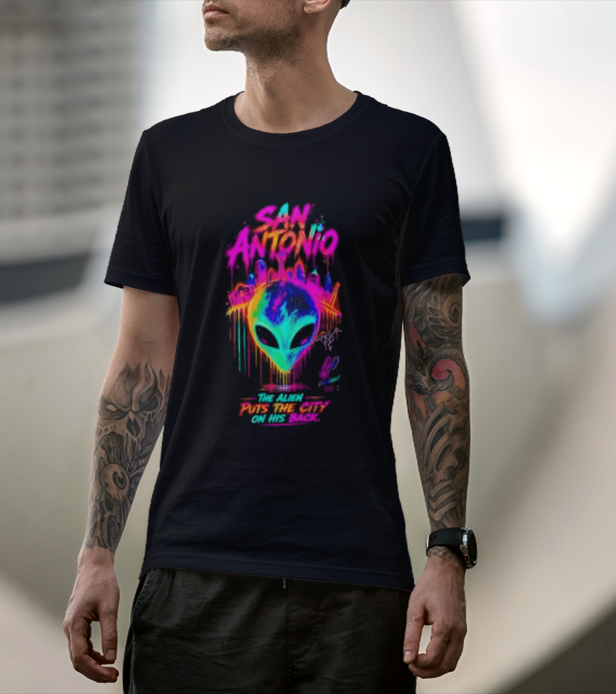 San Antonio Victor Wembanyama Alien Puts The City On His Back T-Shirt
