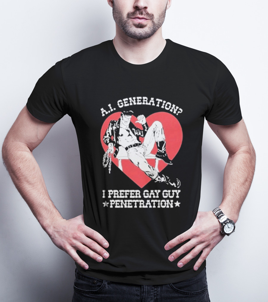 A.I. Generation I Prefer Gay Guy Penetration Heart T-Shirt
