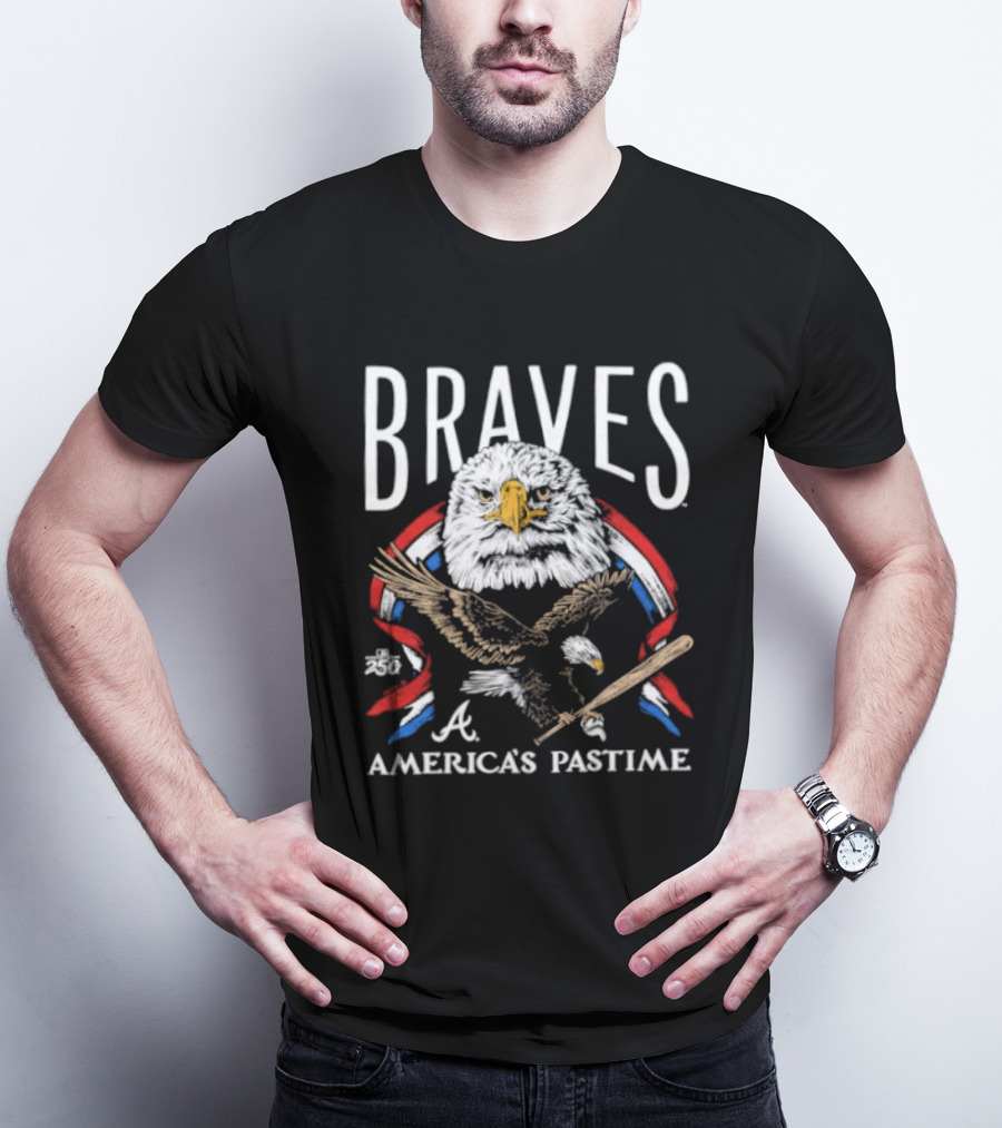 Braves Bald Eagle America's Pastime 250th Celebration T-Shirt