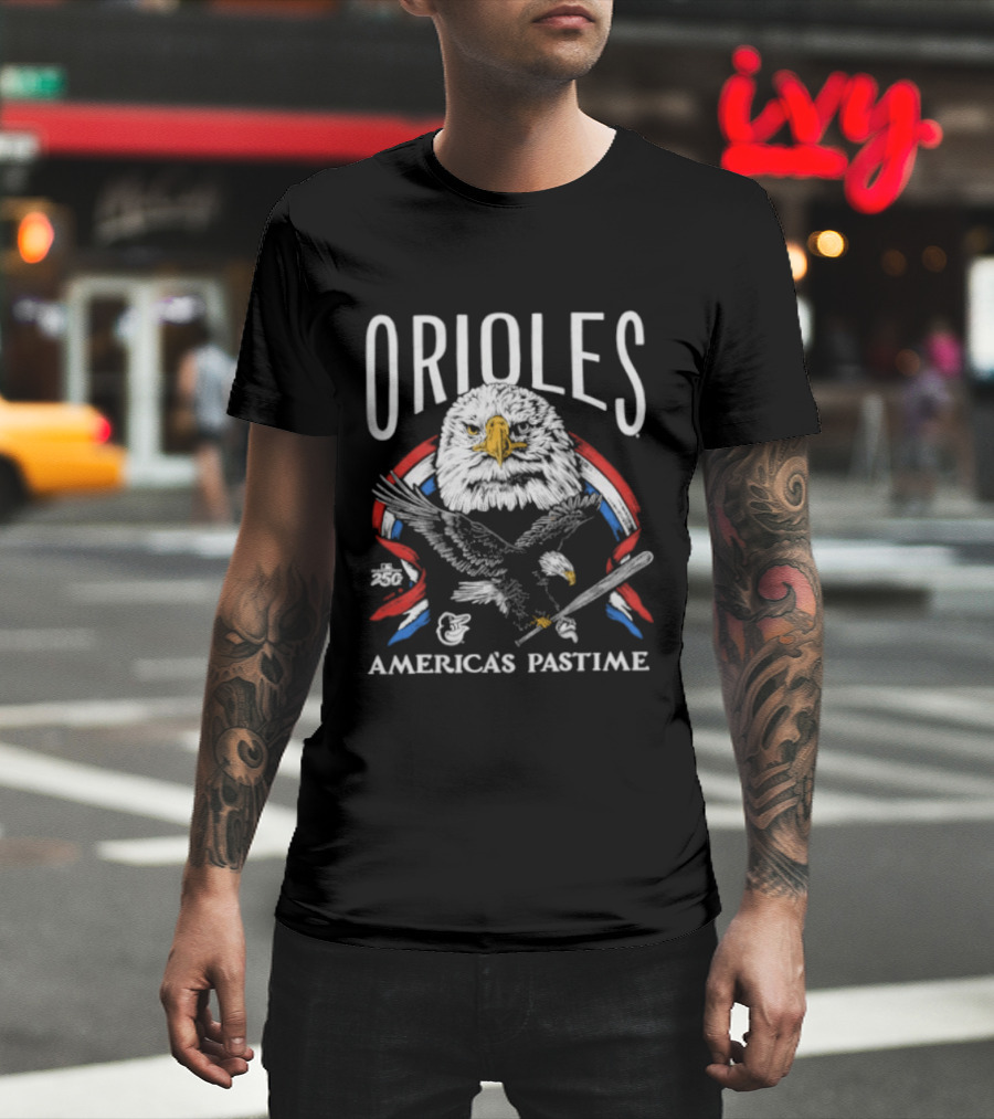 Orioles America's Pastime Bald Eagle Celebration 250th Anniversary T-Shirt