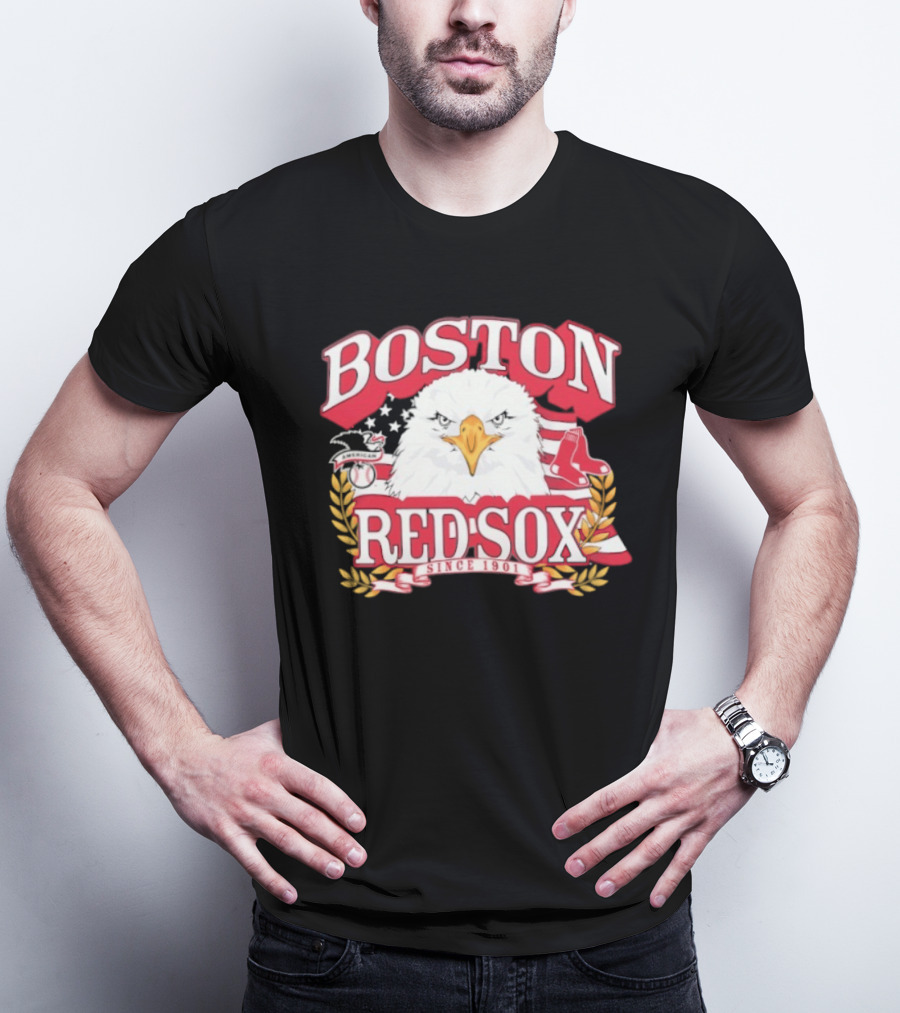 Boston Red Sox American League Eagle Patriotic Celebration Since 1901 T-Shirt