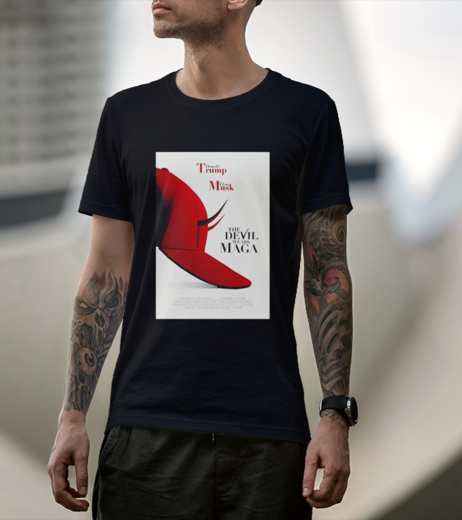 Donald Trump Elon Musk The Devil Wears MAGA Hat With Horns T-Shirt