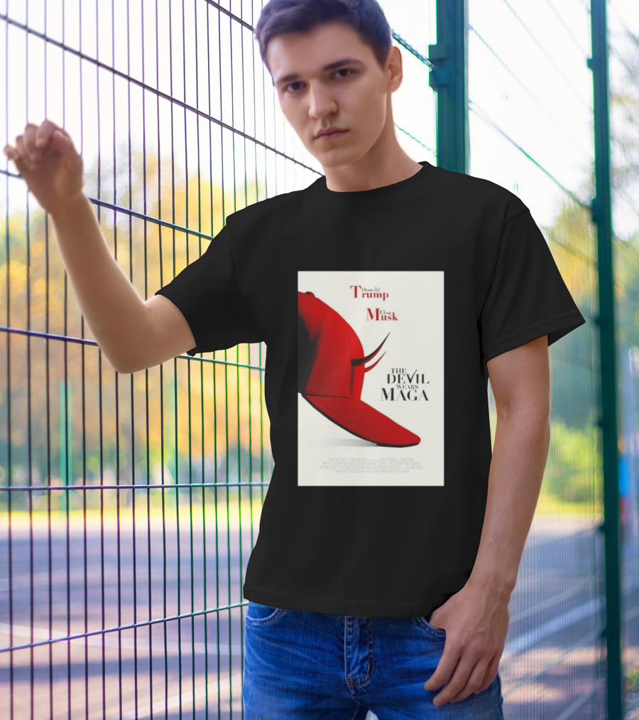 Donald Trump Elon Musk The Devil Wears MAGA Hat With Horns T-Shirt