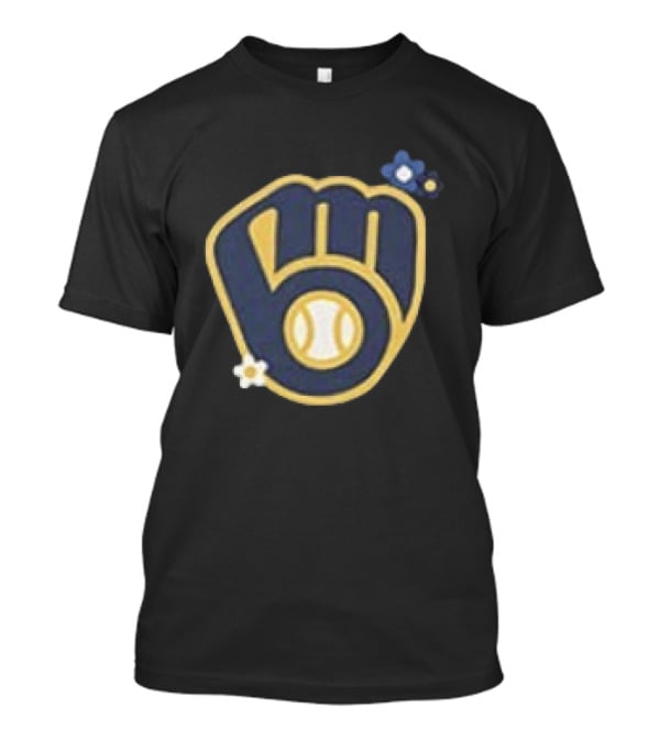Milwaukee Brewers Flowers MLB 2026 Two Sided Baseball T-Shirt