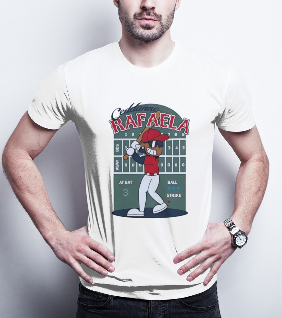 Ceddanne Rafaela Boston Red Sox MLB At Bat Scoreboard T-Shirt