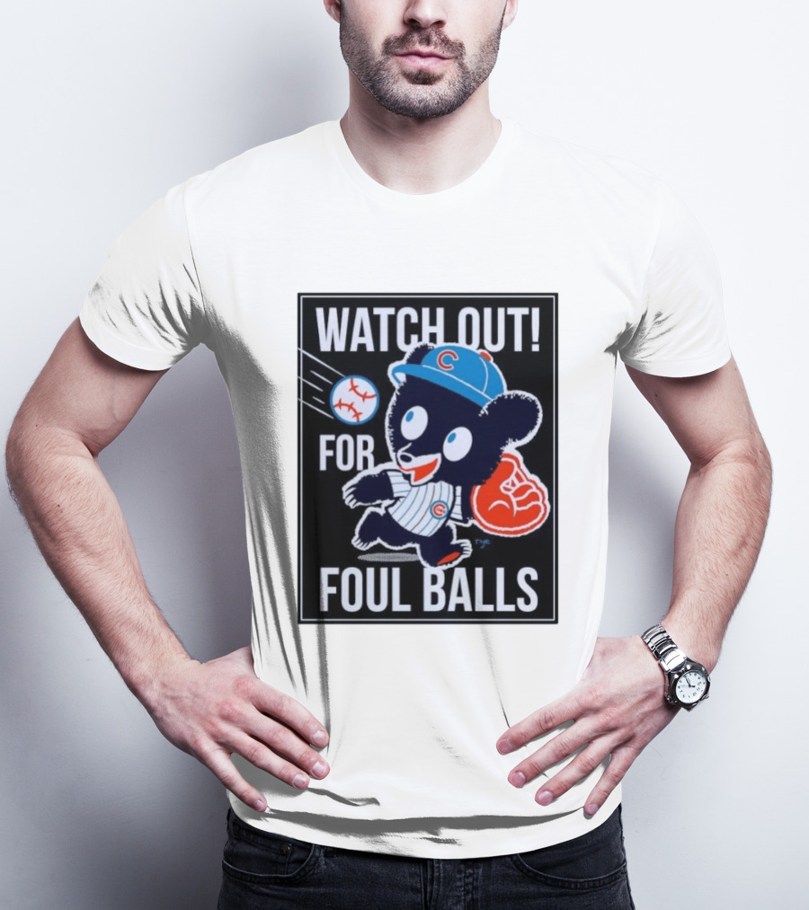 Out For Foul Balls Chicago Cubs Clark The Cub MLB T-Shirt