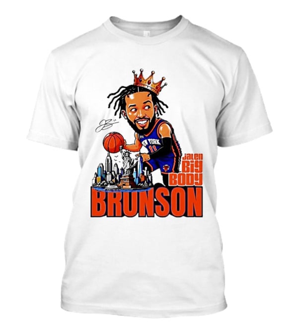 Jalen Brunson New York Knicks Big Body King 2026 Basketball Star With Crown And Skyline T-Shirt