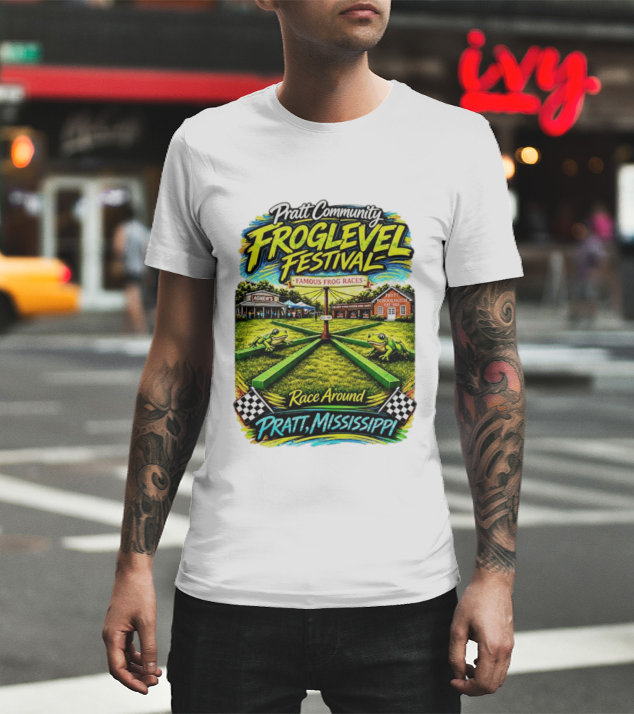 Pratt Community Froglevel Festival Famous Frog Races Race Around Pratt Mississippi T-Shirt