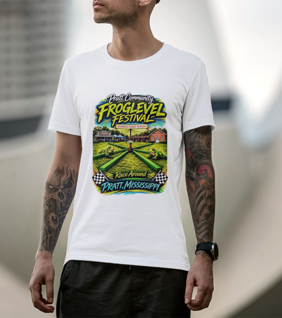 Pratt Community Froglevel Festival Famous Frog Races Race Around Pratt Mississippi T-Shirt