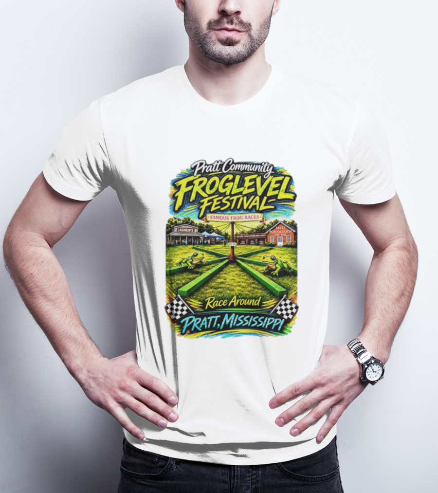 Pratt Community Froglevel Festival Famous Frog Races Race Around Pratt Mississippi T-Shirt