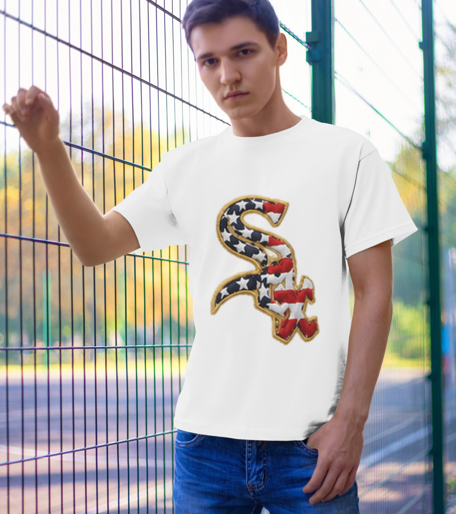 America 250th Anniversary White Sox Hat Patriotic Stars And Stripes T-Shirt