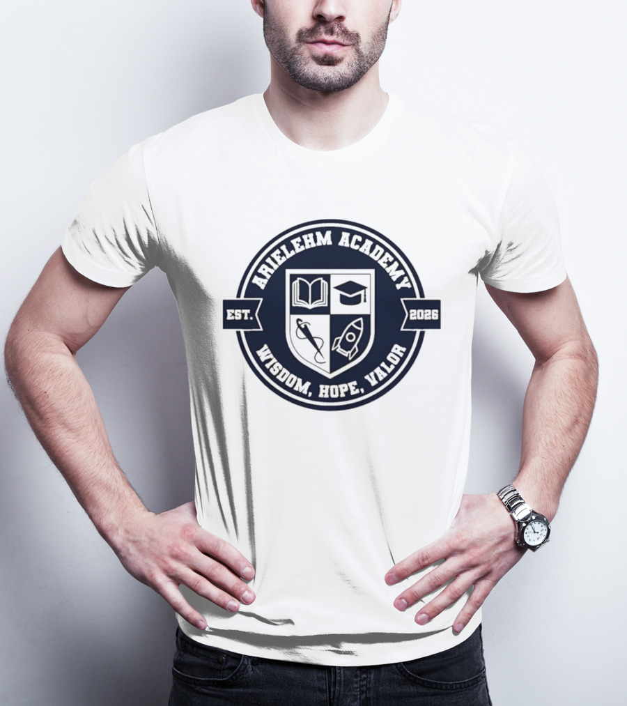 Arielehm Academy Crest Est 2026 Wisdom Hope Valor T-Shirt