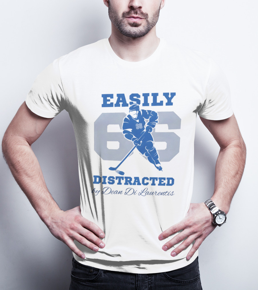 Easily Distracted 66 By Dean Di Laurentis Hockey Romance T-Shirt
