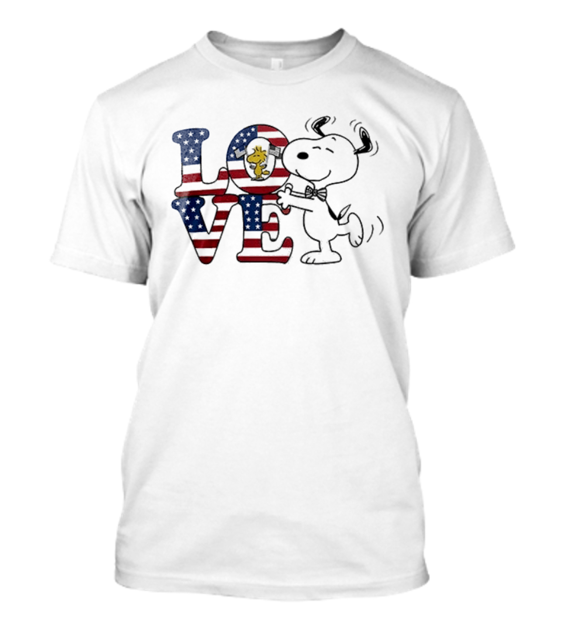 Peanuts Snoopy Love One Nation Under God American Flag 250 Years T-Shirt