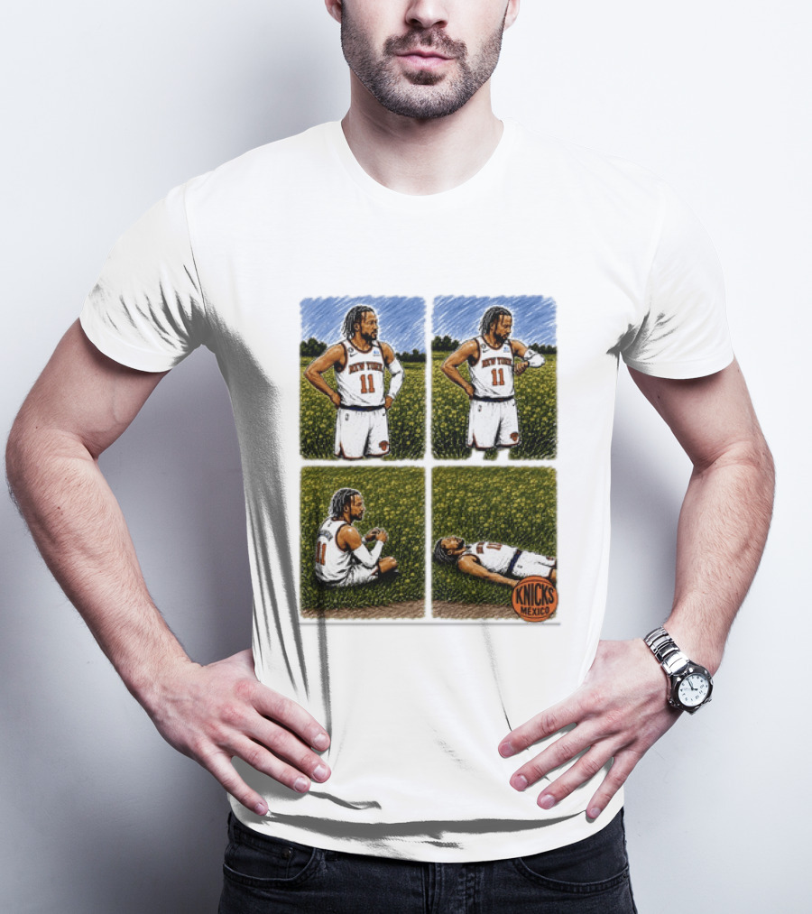 New York Knicks Jalen Brunson Whorled Tickseed Comic Knicks Mexico T-Shirt