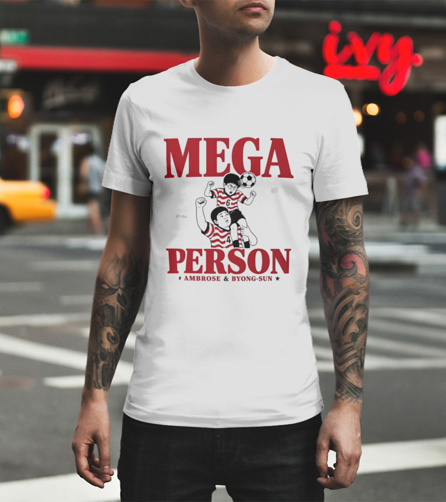 Mega Person Go USA Ambrose Byong Sun Soccer Duo T-Shirt