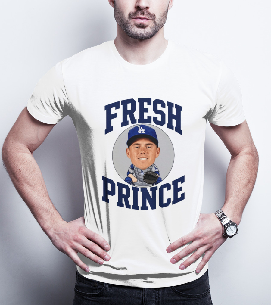 Fresh Prince Los Angeles Dodgers Baseball Player Caricature T-Shirt