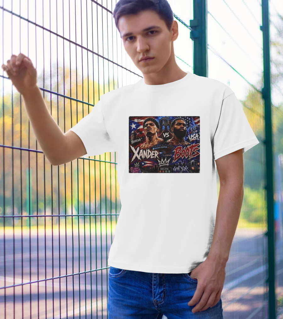 Xander Boots Boricua Vs USA Barclays Center Brooklyn NYC 718 T-Shirt