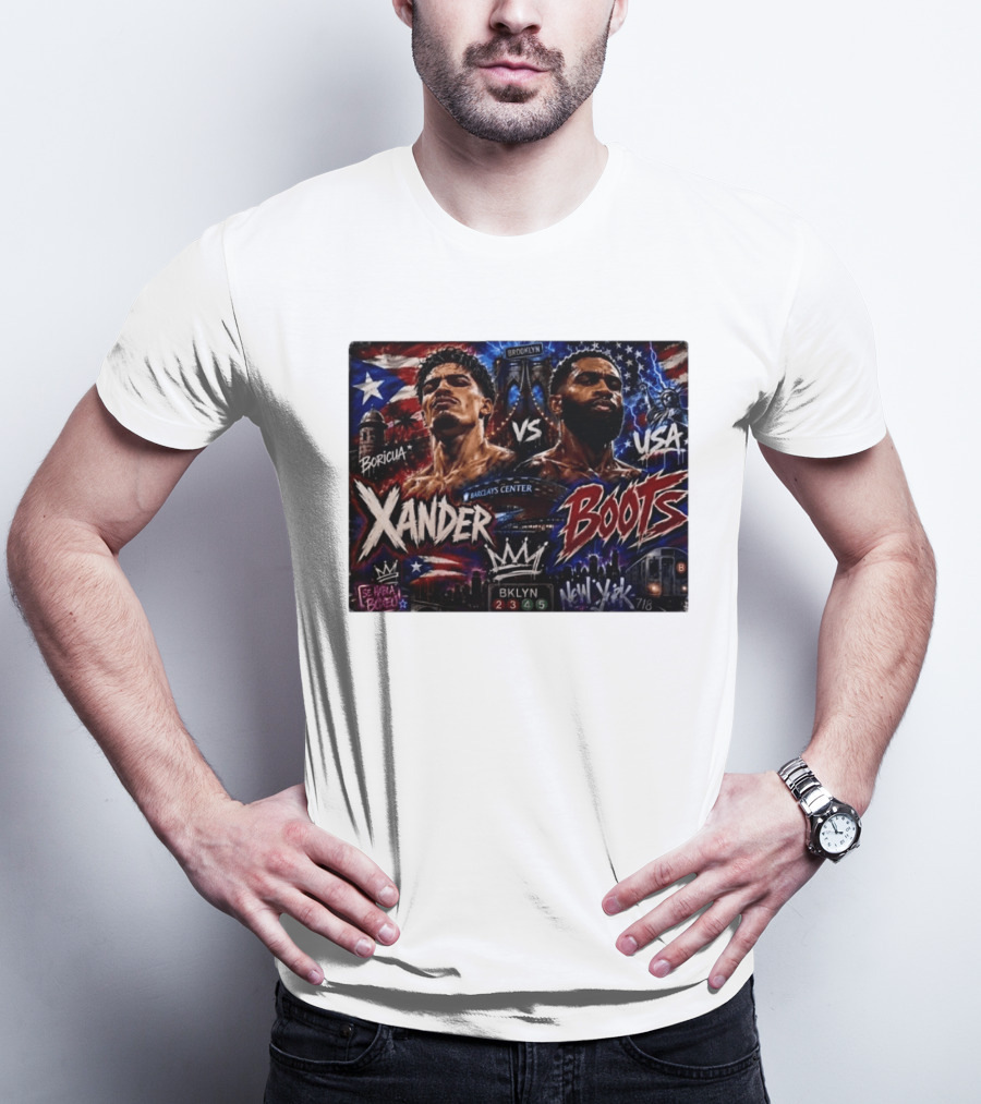 Xander Boots Boricua Vs USA Barclays Center Brooklyn NYC 718 T-Shirt