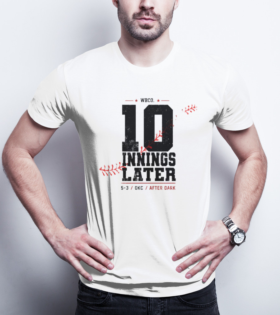 WBCO 10 Innings Later 5 3 OKC After Dark Baseball T-Shirt