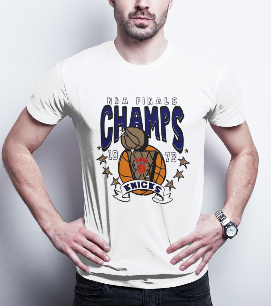 New York Knicks NBA Finals Champs 1973 Basketball Victory T-Shirt
