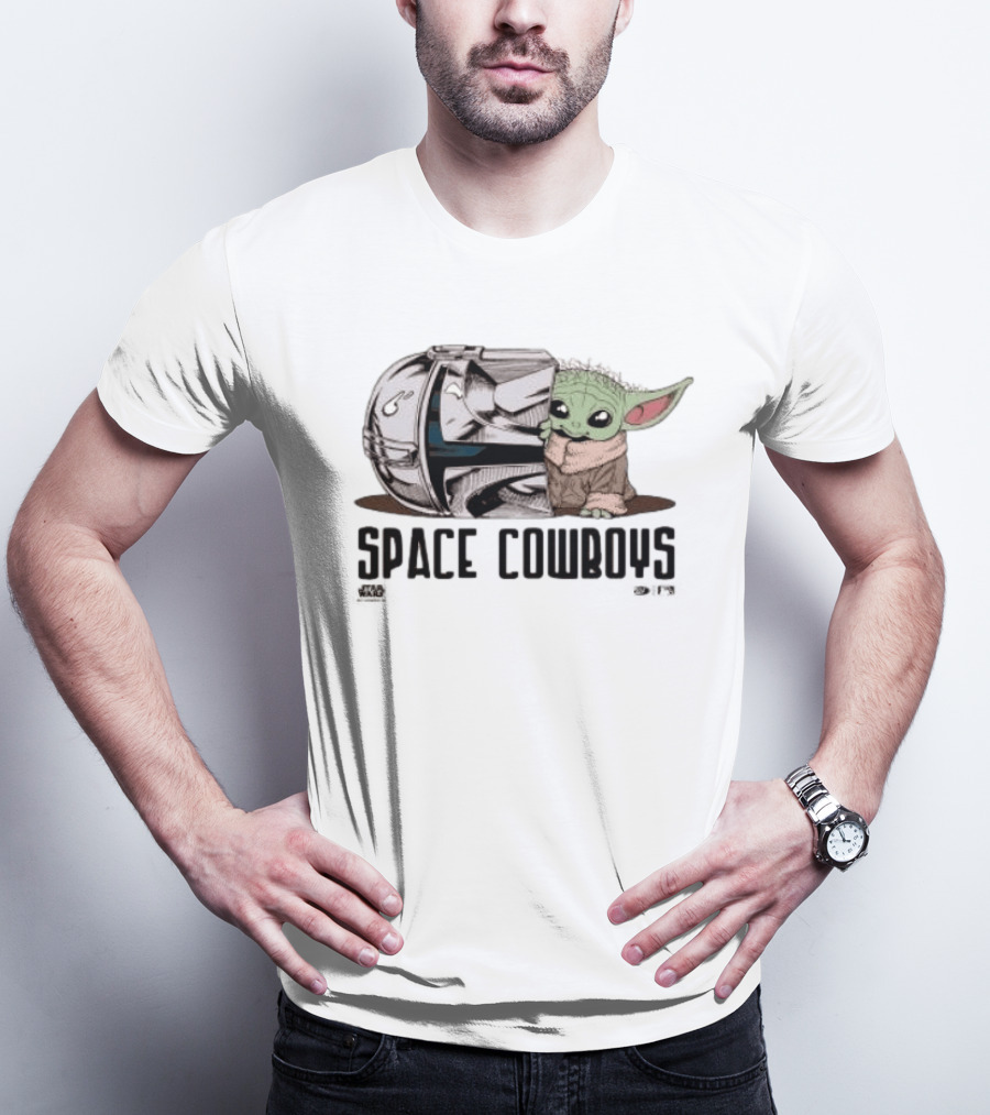 Star Wars Grogu Space Cowboys Helmet And Child Duo T-Shirt