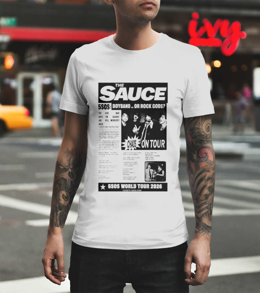 The Sauce 5SOS Chaos On Tour 5 Seconds Of Summer World Tour 2026 T-Shirt