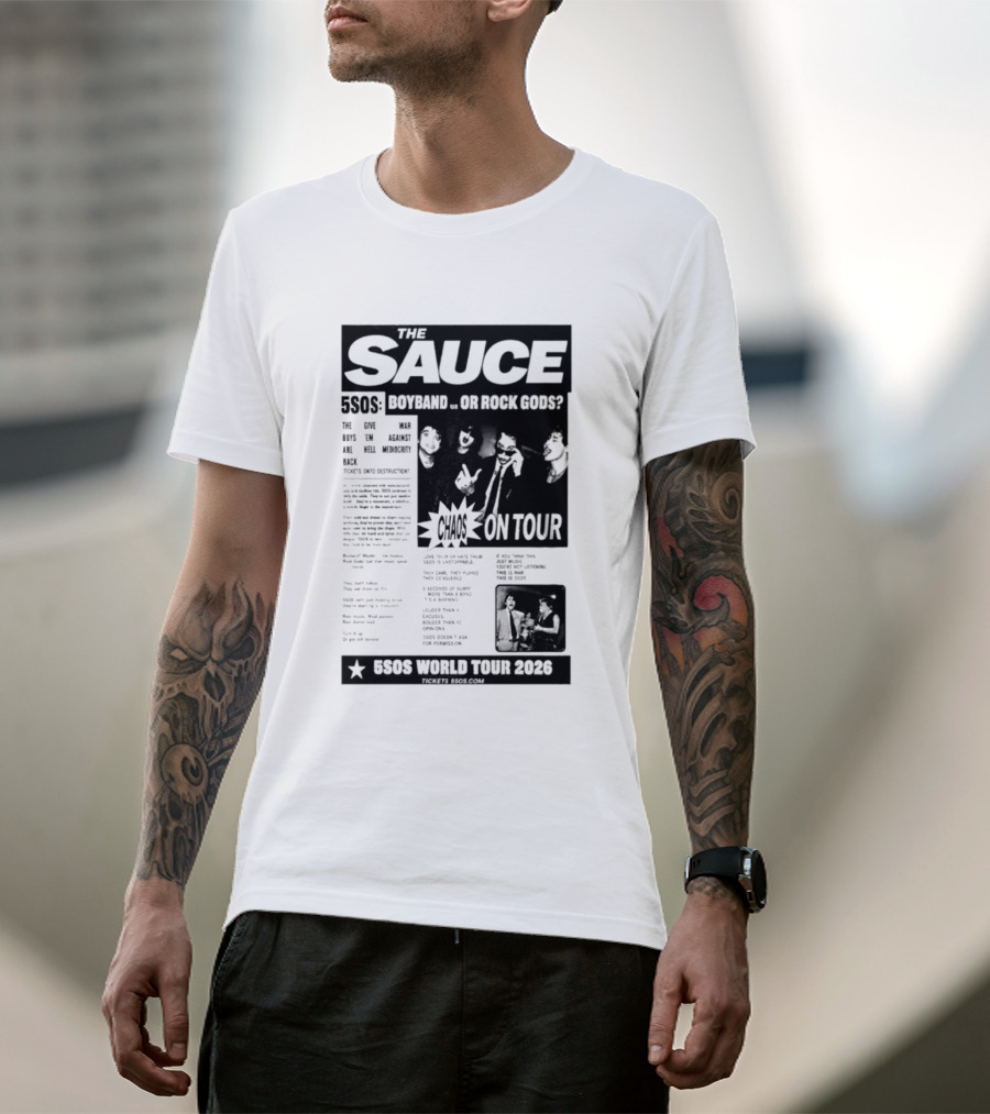 The Sauce 5SOS Chaos On Tour 5 Seconds Of Summer World Tour 2026 T-Shirt