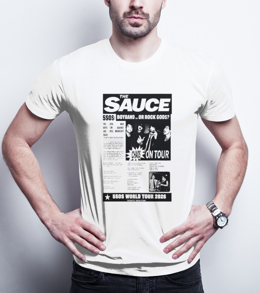 The Sauce 5SOS Chaos On Tour 5 Seconds Of Summer World Tour 2026 T-Shirt