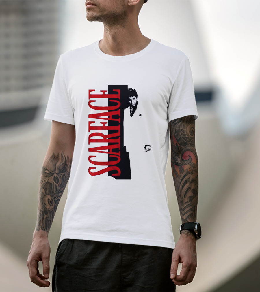 Tony Montana Scarface Movie Iconic Red Black T-Shirt