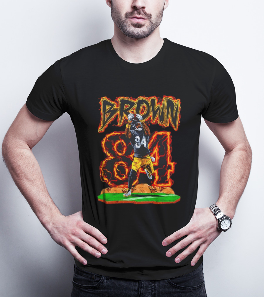 Brown 84 Steelers Wide Receiver Pittsburgh Antonio T-Shirt
