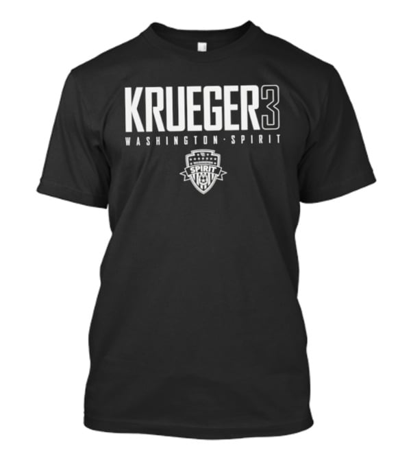 Krueger 3 Washington Spirit NWSL Soccer Player Name Number T-Shirt