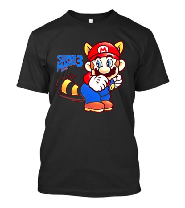Super Mario Bros 3 Raccoon Mario Tail Whip Retro Game Nostalgia T-Shirt
