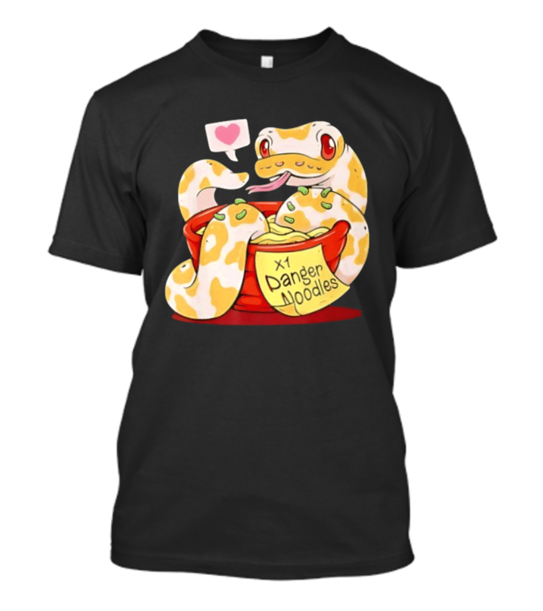 Snake Love X1 Danger Noodles Cartoon Cute Snake With Heart Speech Bubble T-Shirt